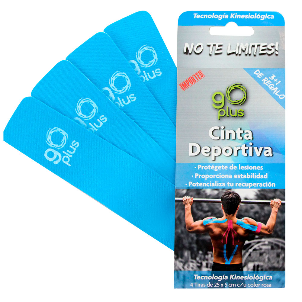 Cinta Kinesiológica Azul 1 m Precortada Go Plus - What The Health